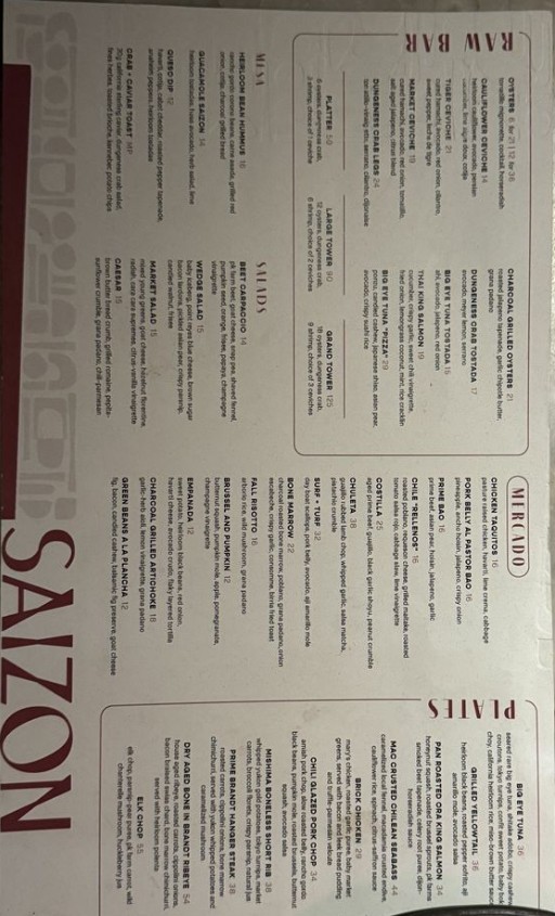 Saizon Menu - Modern California Cuisine & Prices(Details) | Fresno, CA